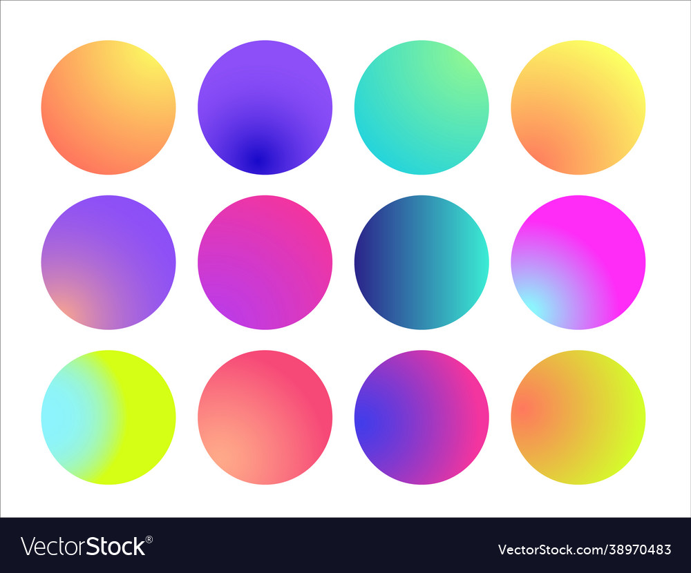Rounded holographic gradient sphere multicolor Vector Image