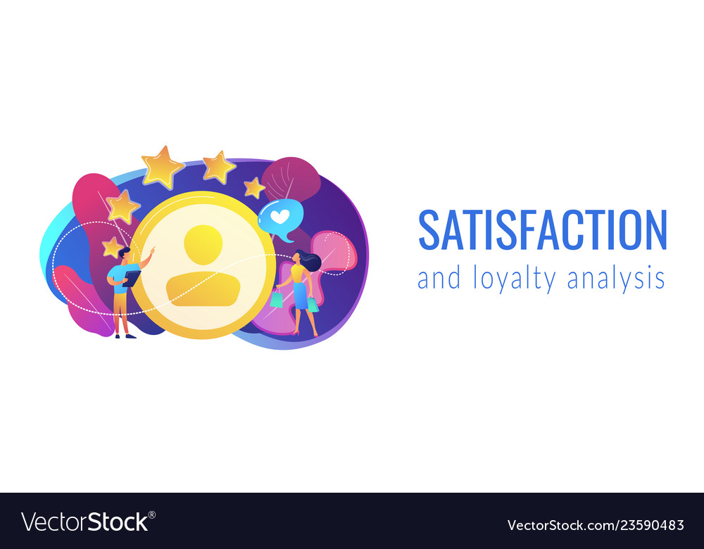 Satisfaction and loyalty analysis concept banner Vector Image