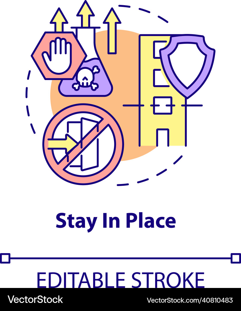 Stay in place concept icon Royalty Free Vector Image