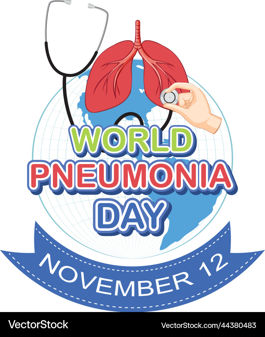 World pneumonia day logo design Royalty Free Vector Image