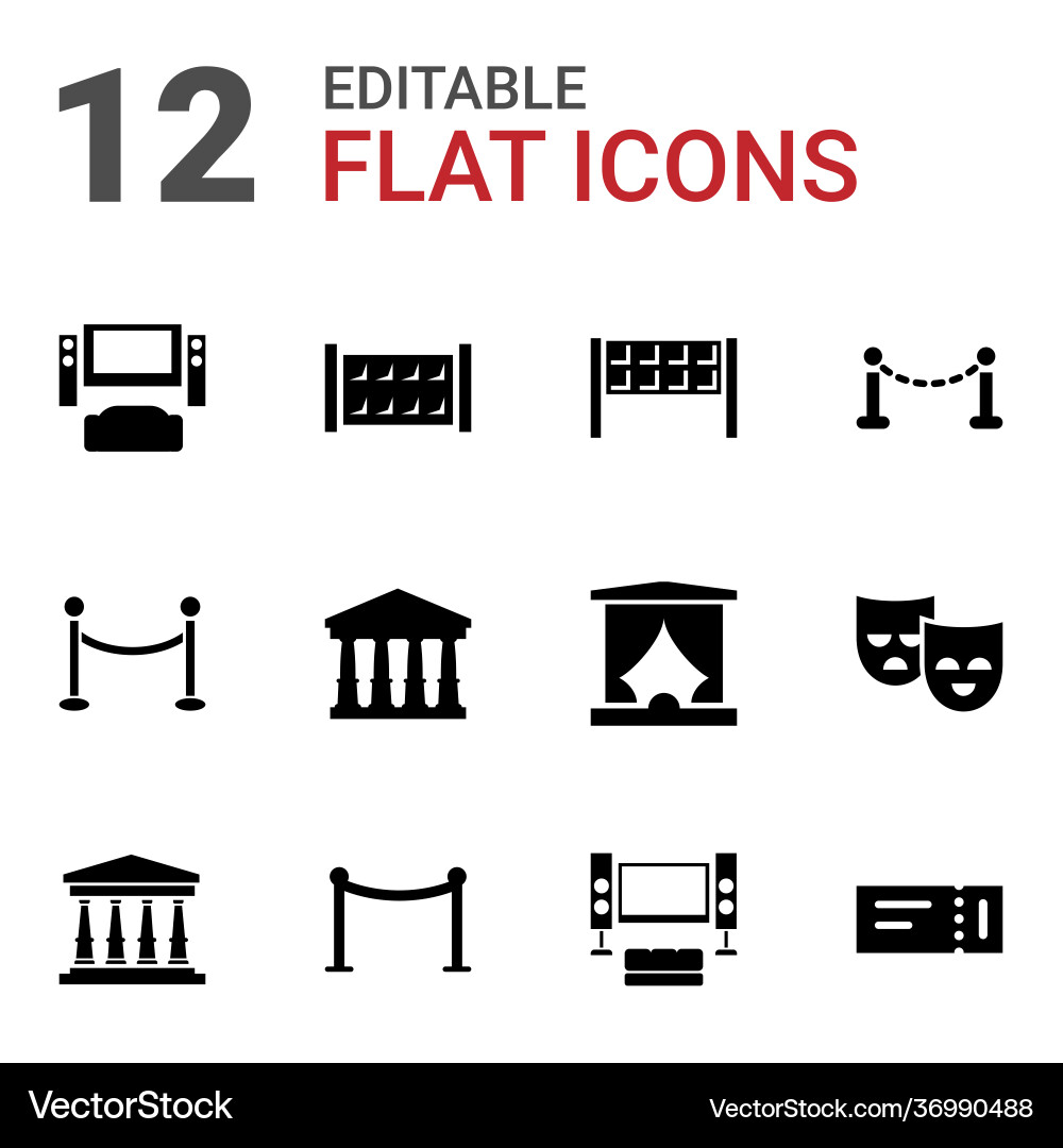 12 theater icons Royalty Free Vector Image - VectorStock