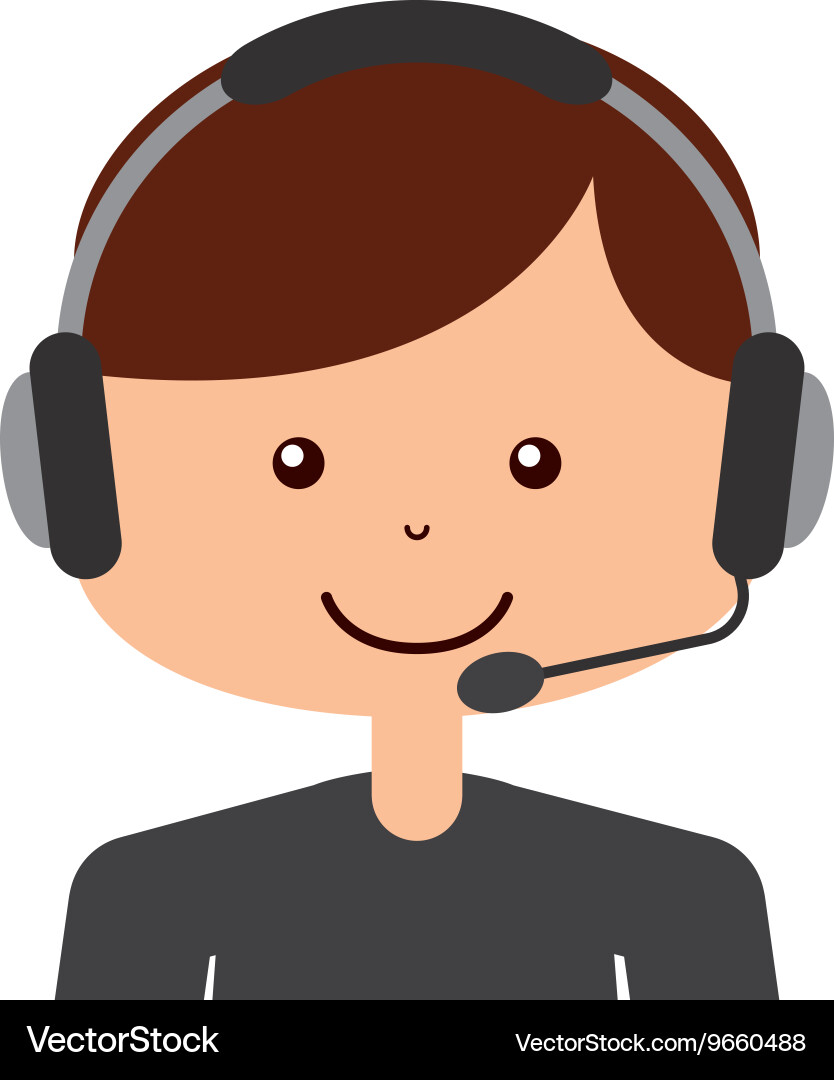 Call center employee isolated icon design Vector Image