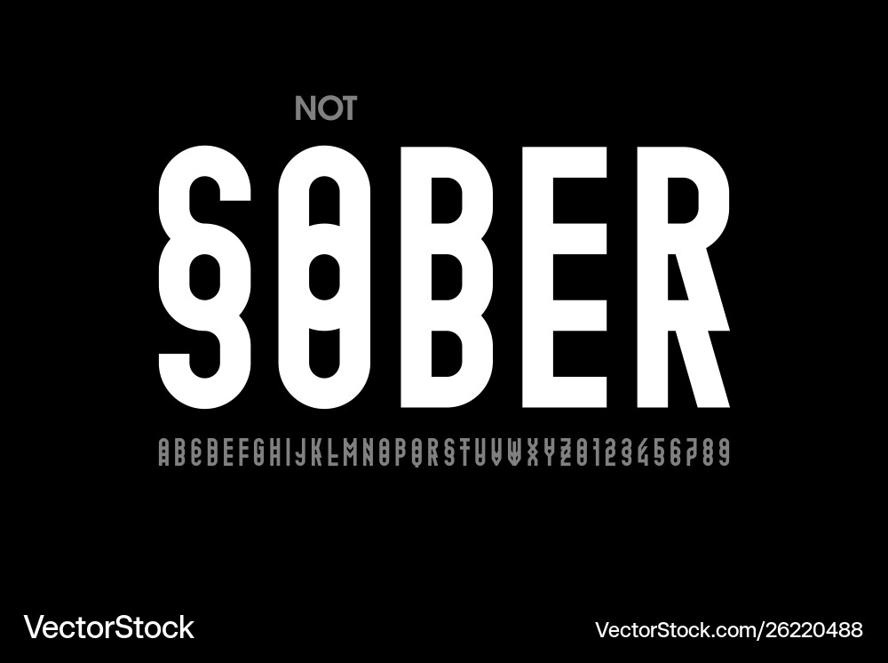 Drunk style font design alphabet letters and Vector Image
