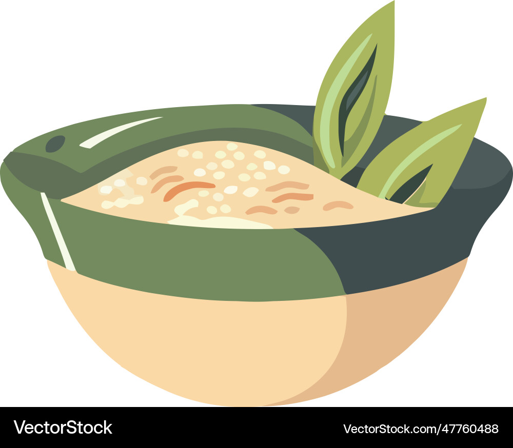 Fresh vegetable soup in a green bowl Royalty Free Vector