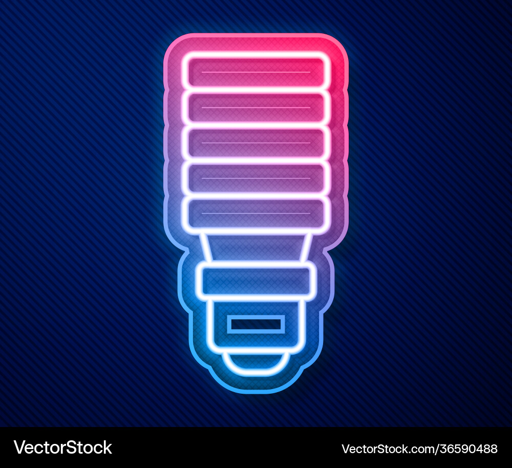 Glowing neon line led light bulb icon isolated Vector Image