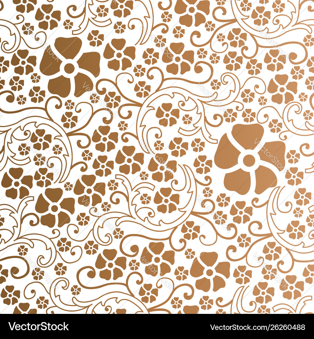 Golden flower with bail seamless repeat Royalty Free Vector