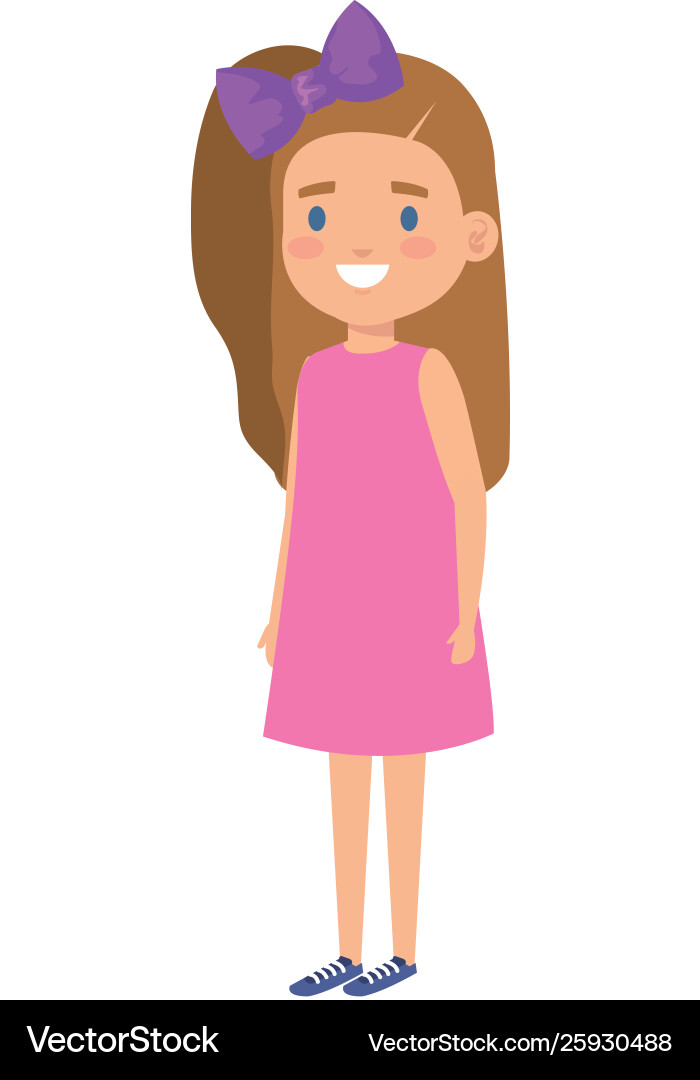 Happy student girl comic character Royalty Free Vector Image