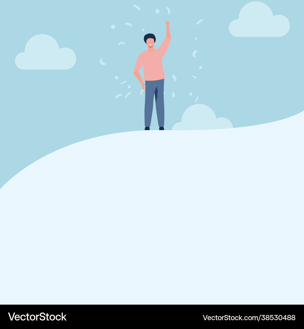 Man drawing raising hand to sky standing Vector Image