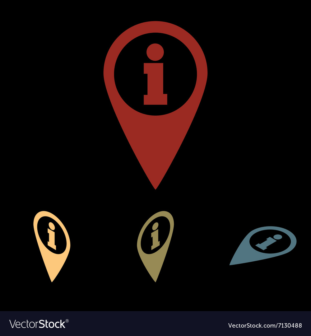 Map pointer with info sign Royalty Free Vector Image