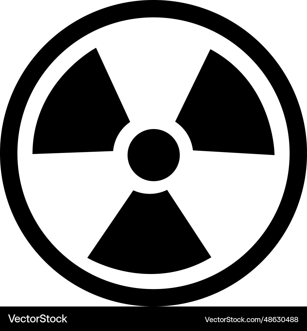 Radioactive black icon flat or outline radiation Vector Image