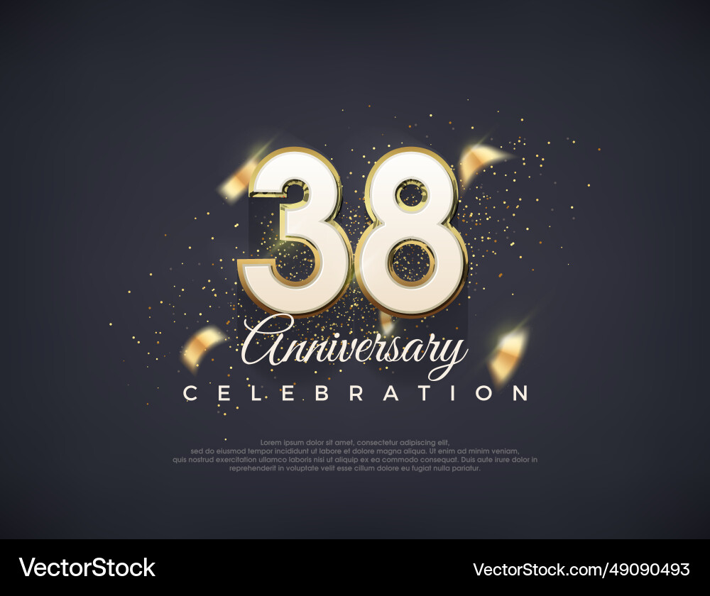 38th anniversary number with fancy numerals Vector Image
