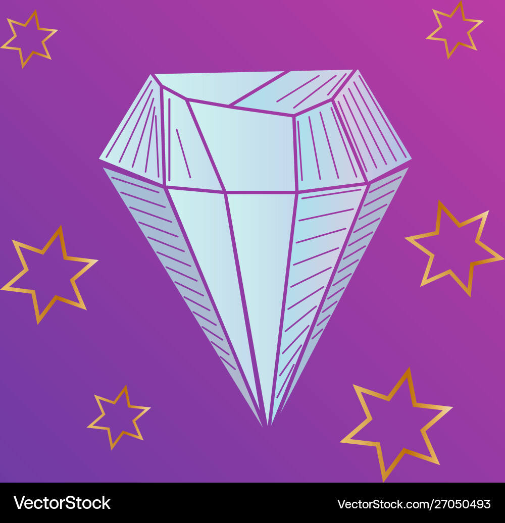 Beautiful pastel crystals drawing hand drawn Vector Image