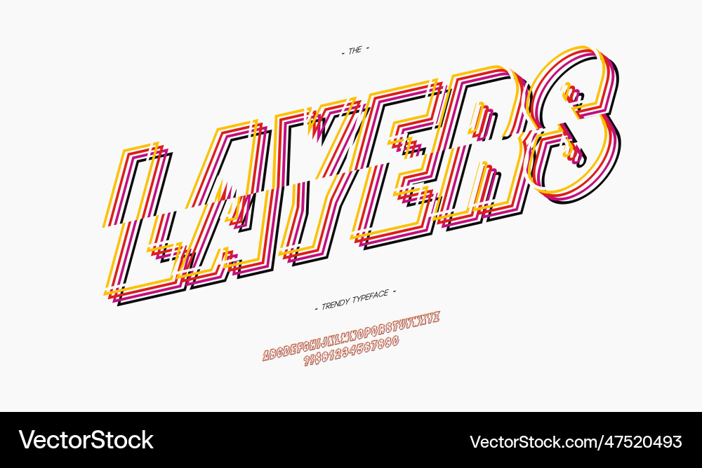 Layers font color line style trendy Royalty Free Vector