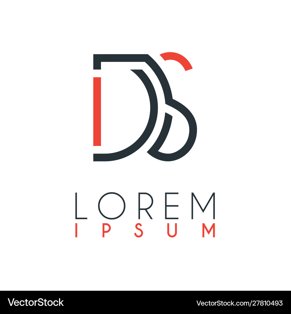 Logo between letter d and letter s or ds Vector Image