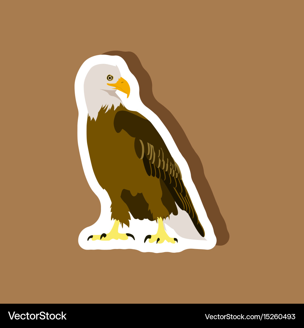 Paper sticker on stylish background eagle Vector Image