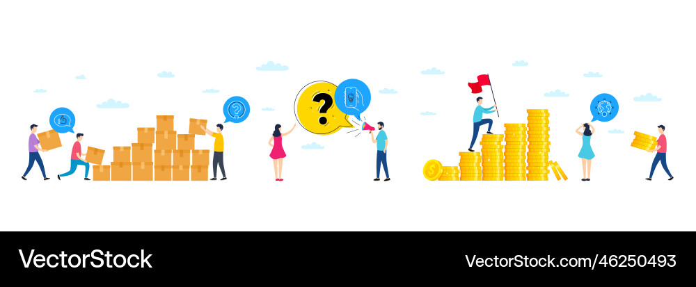 Set of question mark electric app and feedback Vector Image