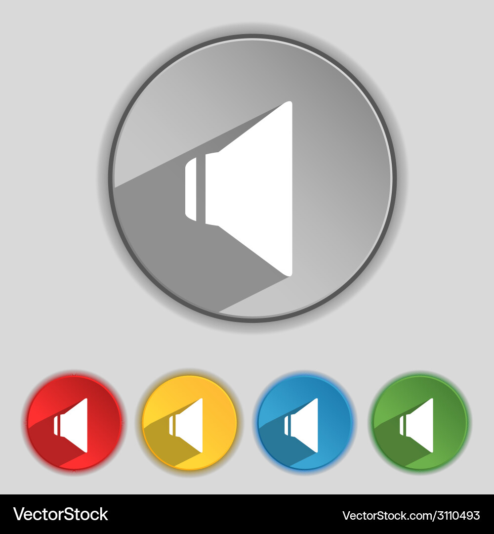 Speaker volume sign icon sound symbol set Vector Image