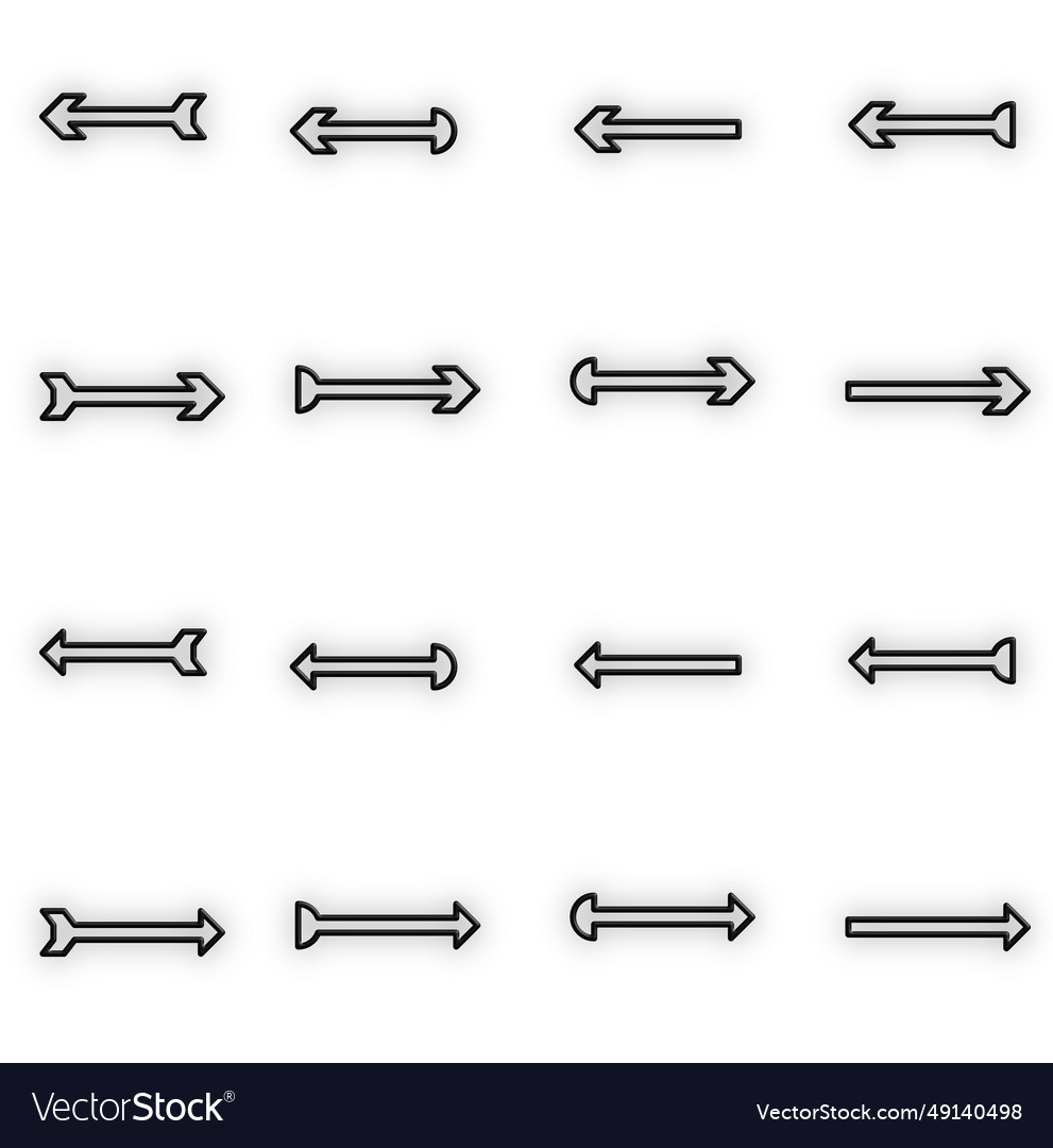3d set of right and left direction arrows Vector Image