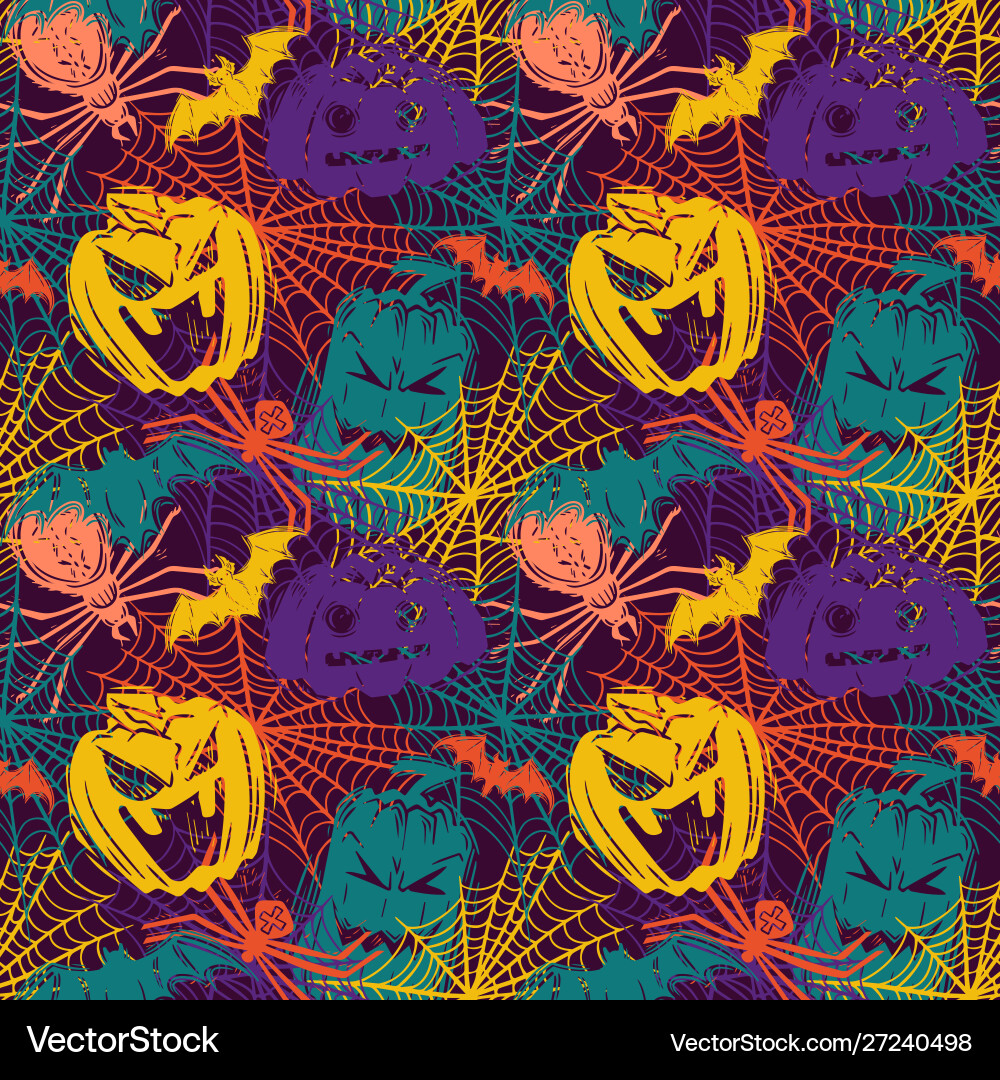 Abstract seamless halloween pattern for girls Vector Image