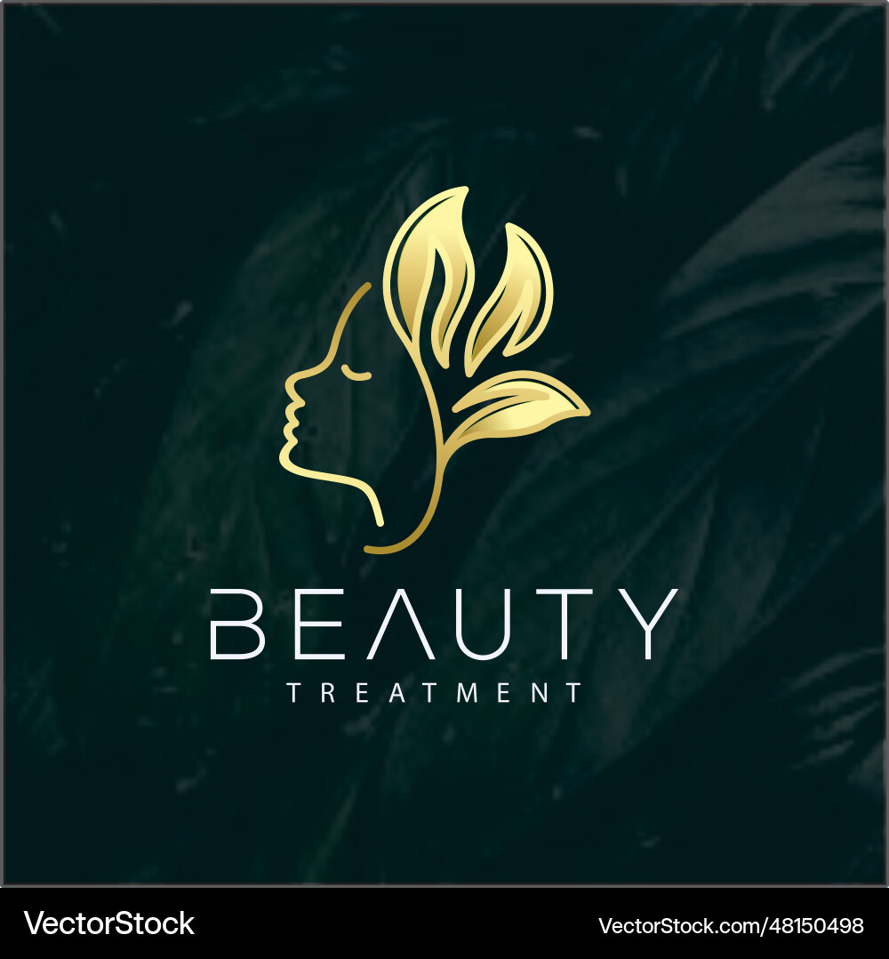Beauty treatment logo design Royalty Free Vector Image