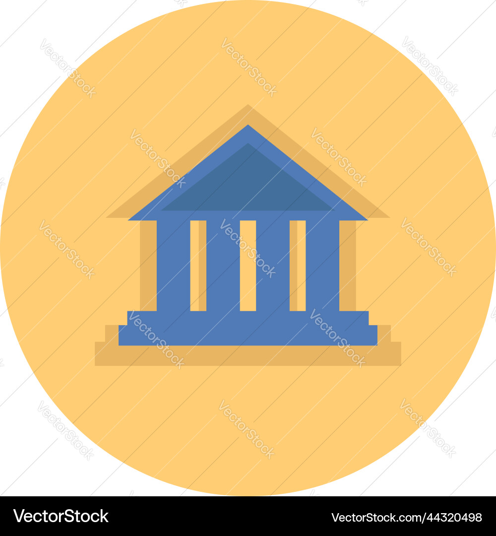 Blue bank building on a white background Vector Image