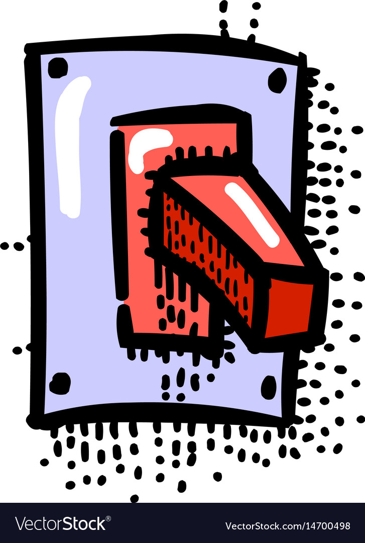 Cartoon image of shutdown icon on off button Vector Image Cartoon image of shutdown icon on off button Vector Image