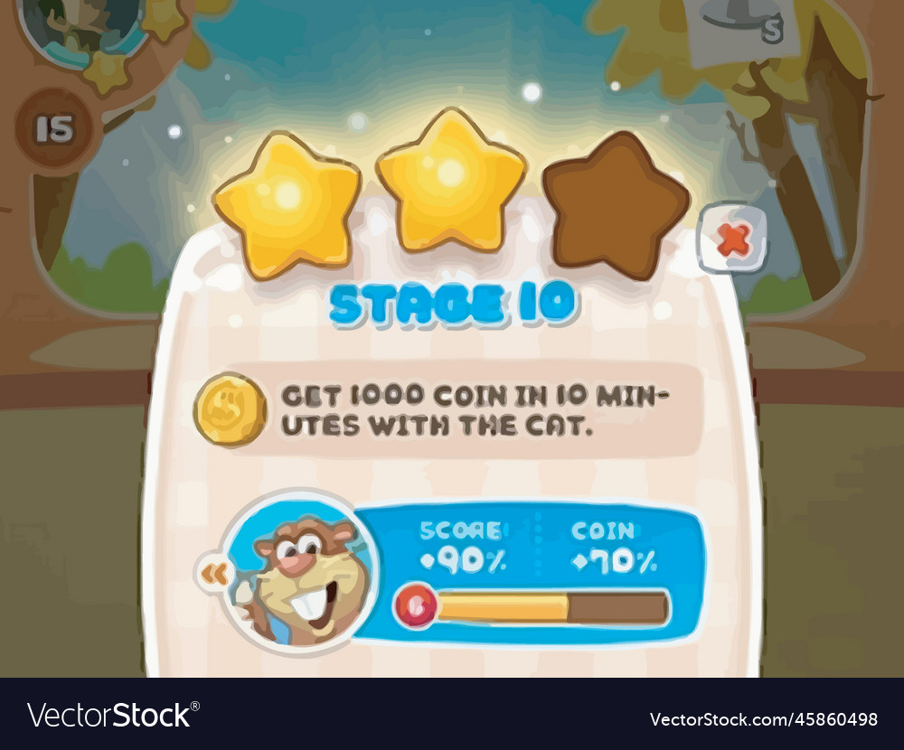 Complete Set Of Level Button Game Ui Pop Up Icon Vector Image