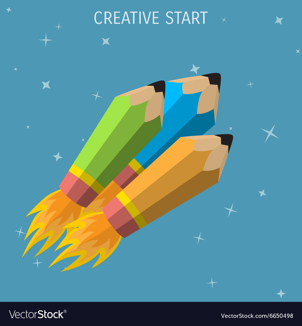 Creative start concept flat Royalty Free Vector Image
