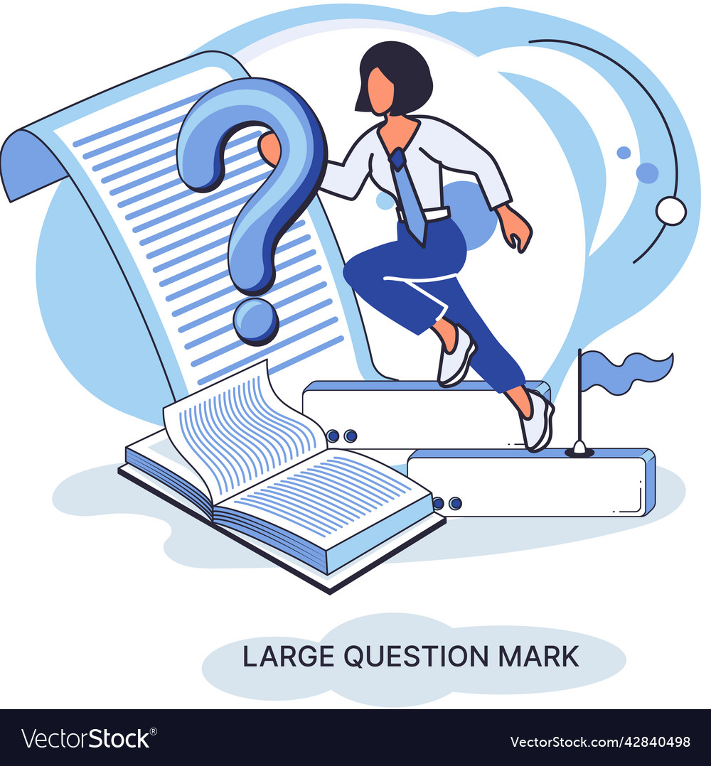 Ladge question mark problem and solution concept Vector Image