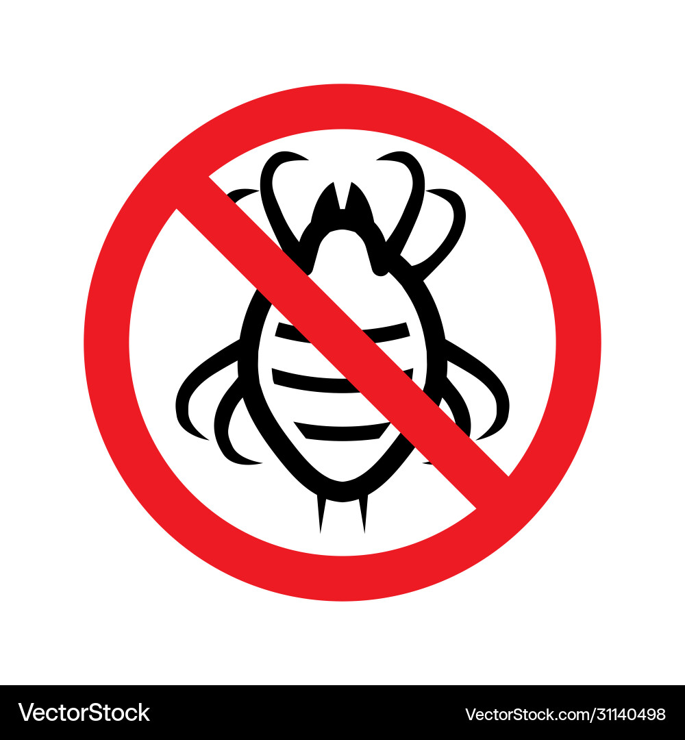 Stop dust mite sign prohibitory symbol template Vector Image