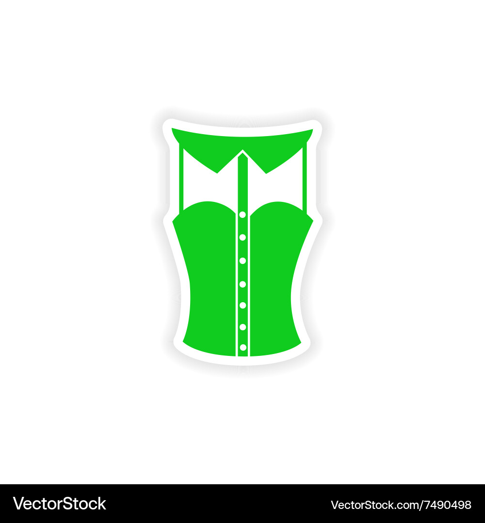 Stylish paper sticker on white background blouse Vector Image