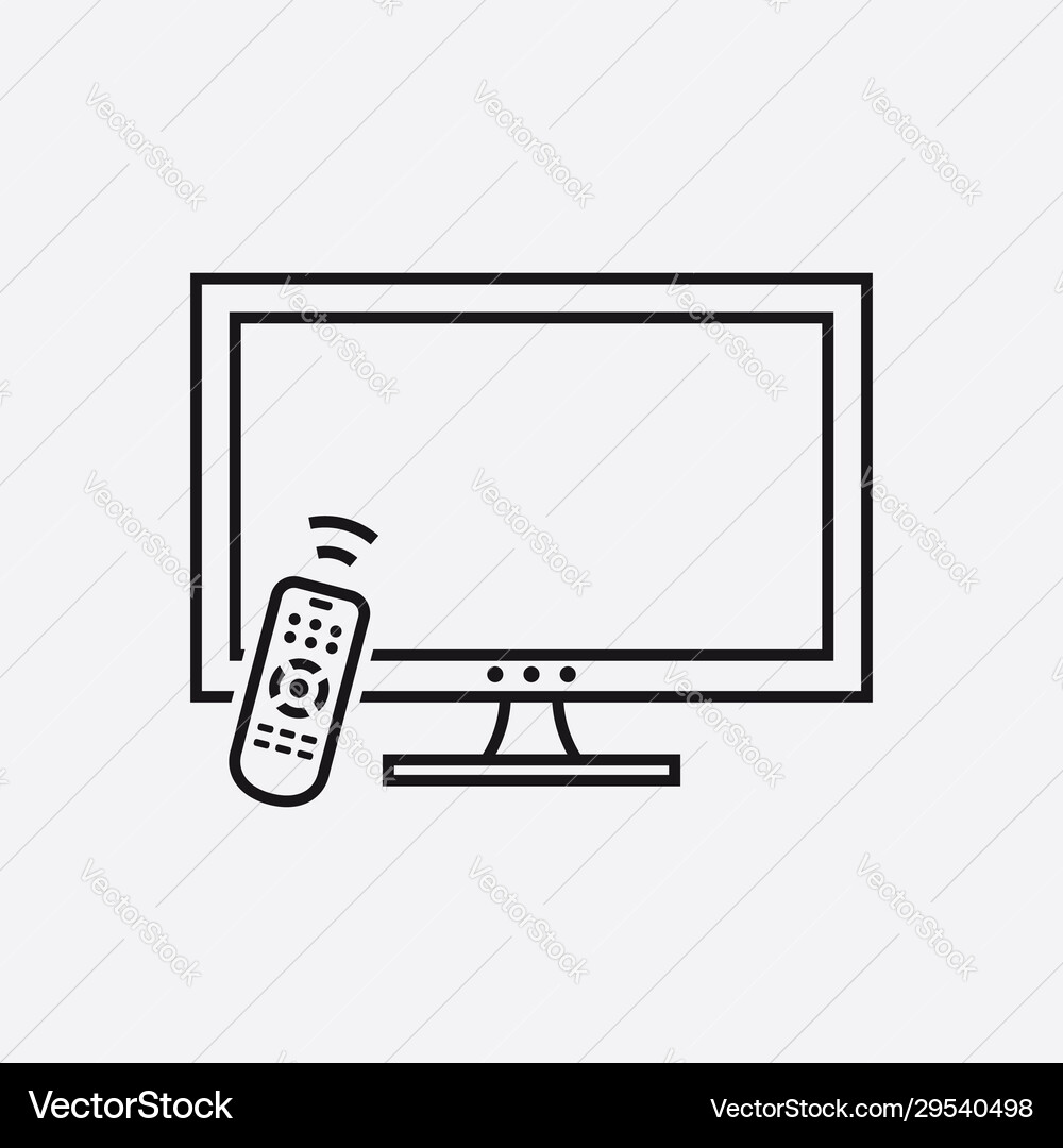Television line icon outline tv Royalty Free Vector Image