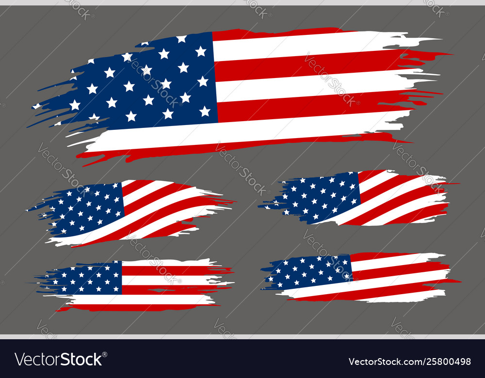 Usa flag paintbrush on gray background Royalty Free Vector Usa flag paintbrush on gray background Royalty Free Vector