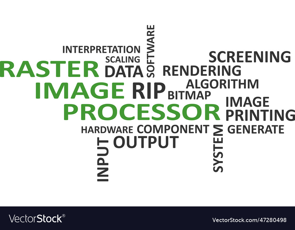 Word cloud - raster image processor Royalty Free Vector
