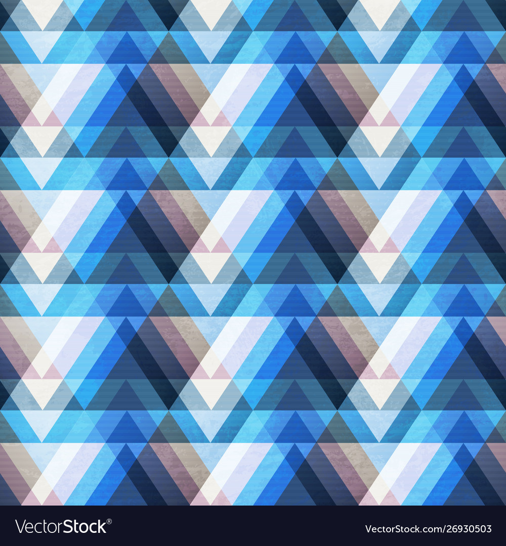 Blue triangle seamless pattern Royalty Free Vector Image