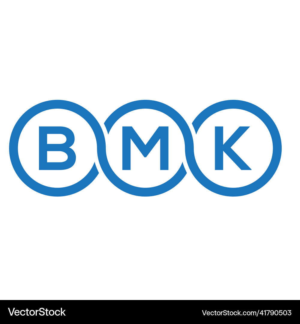 Bmk letter logo design on white background Vector Image