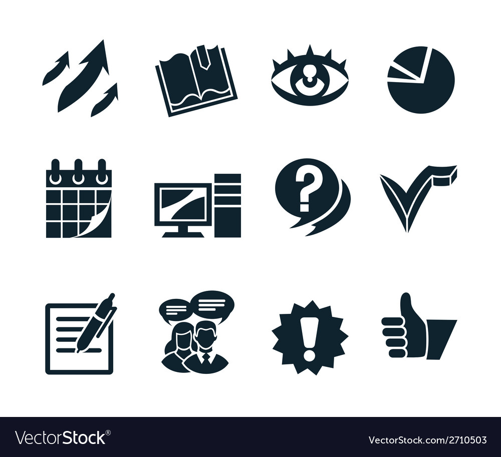 Business icon set v2 Royalty Free Vector Image