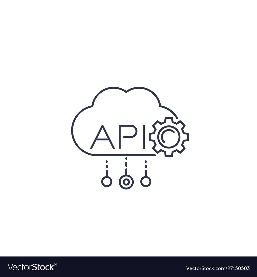 Cloud api software integration line icon Vector Image