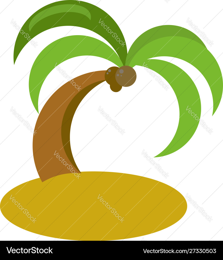 Coconut tree on white background Royalty Free Vector Image