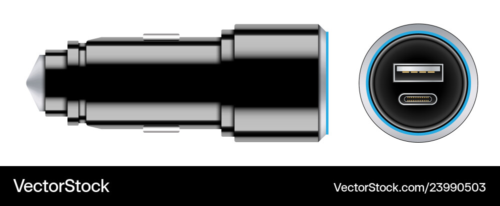 Creative of charger car usb Royalty Free Vector Image