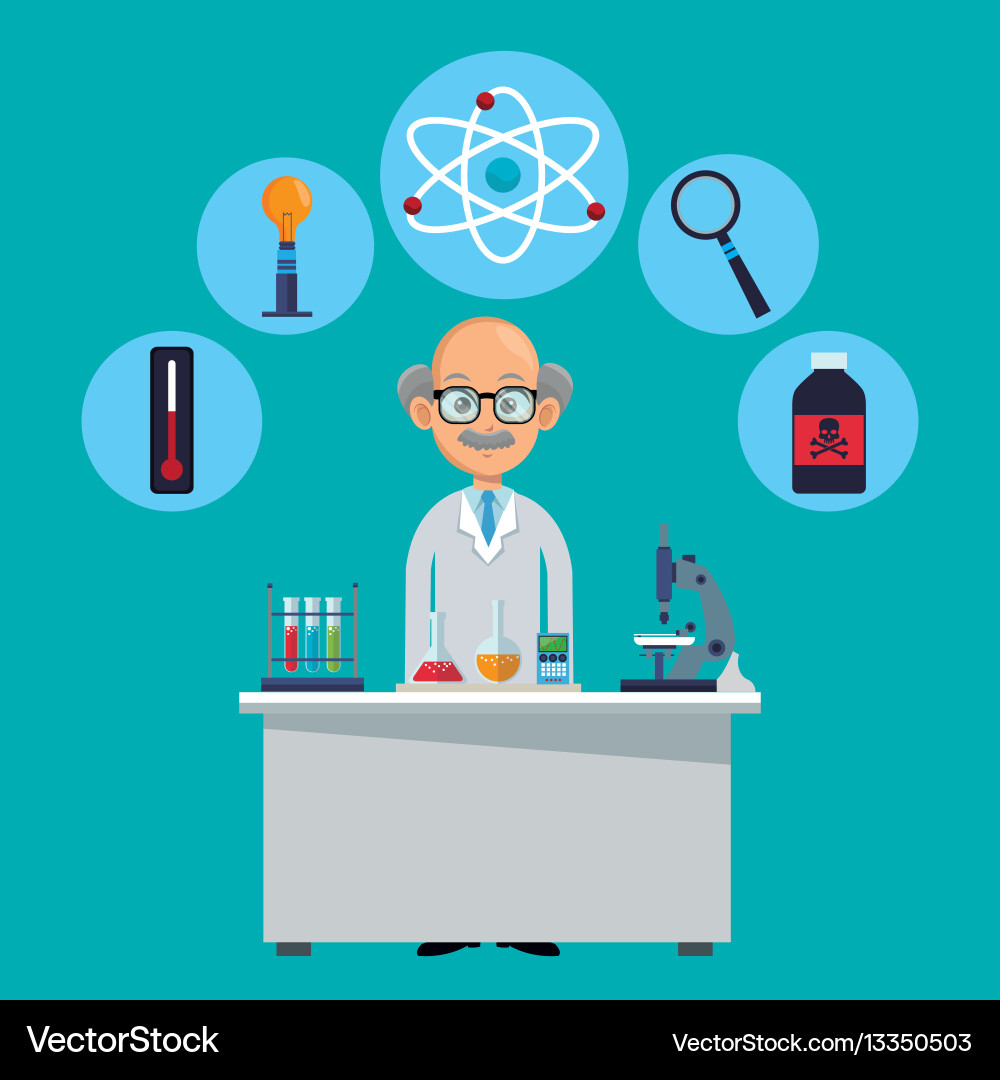 Doctor medical workspace laboratory Royalty Free Vector