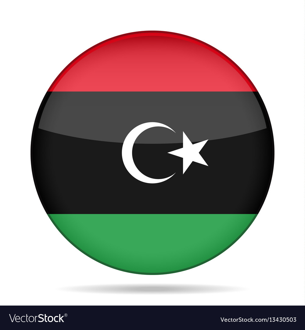 Flag of libya shiny round button Royalty Free Vector Image