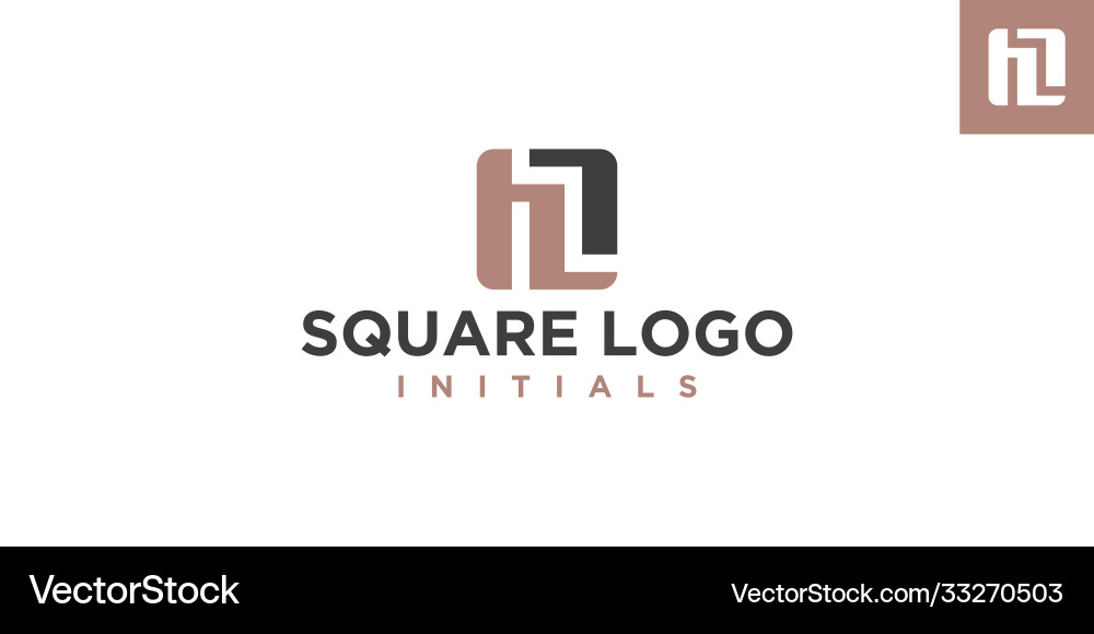 H or hr square logo design inspiration Royalty Free Vector