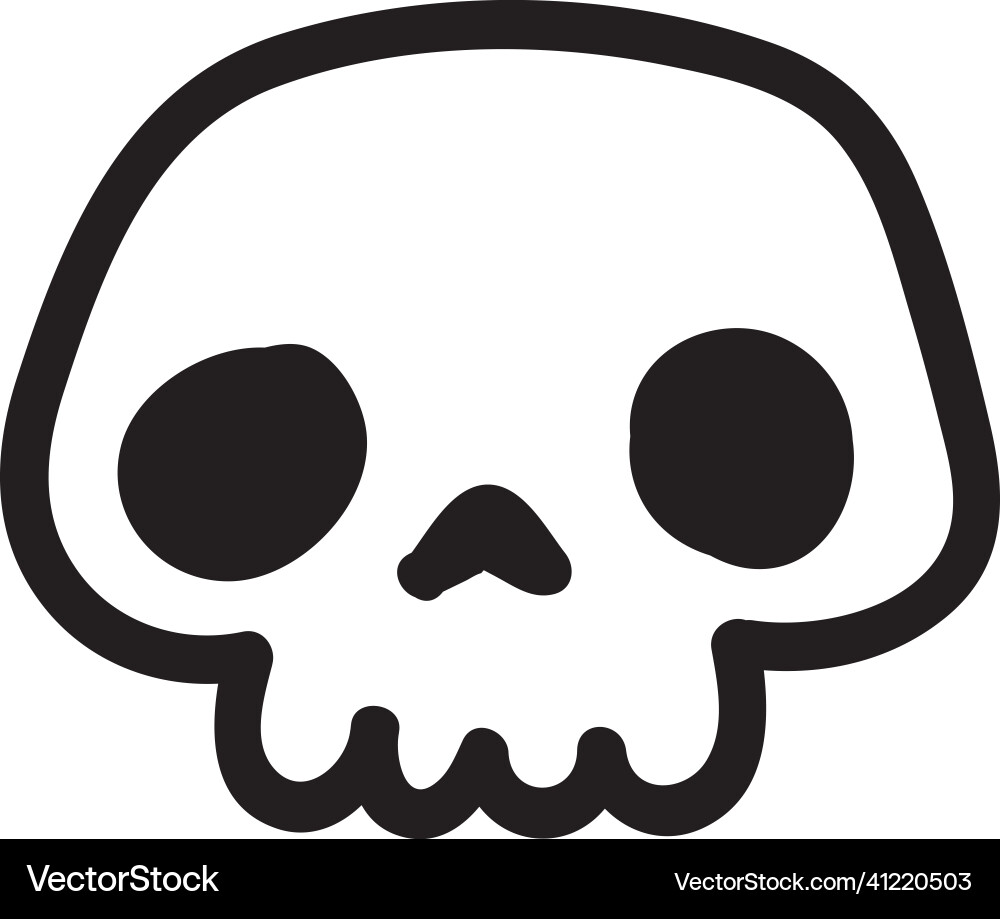 Hand drawn cartoon doodle skull funny Royalty Free Vector
