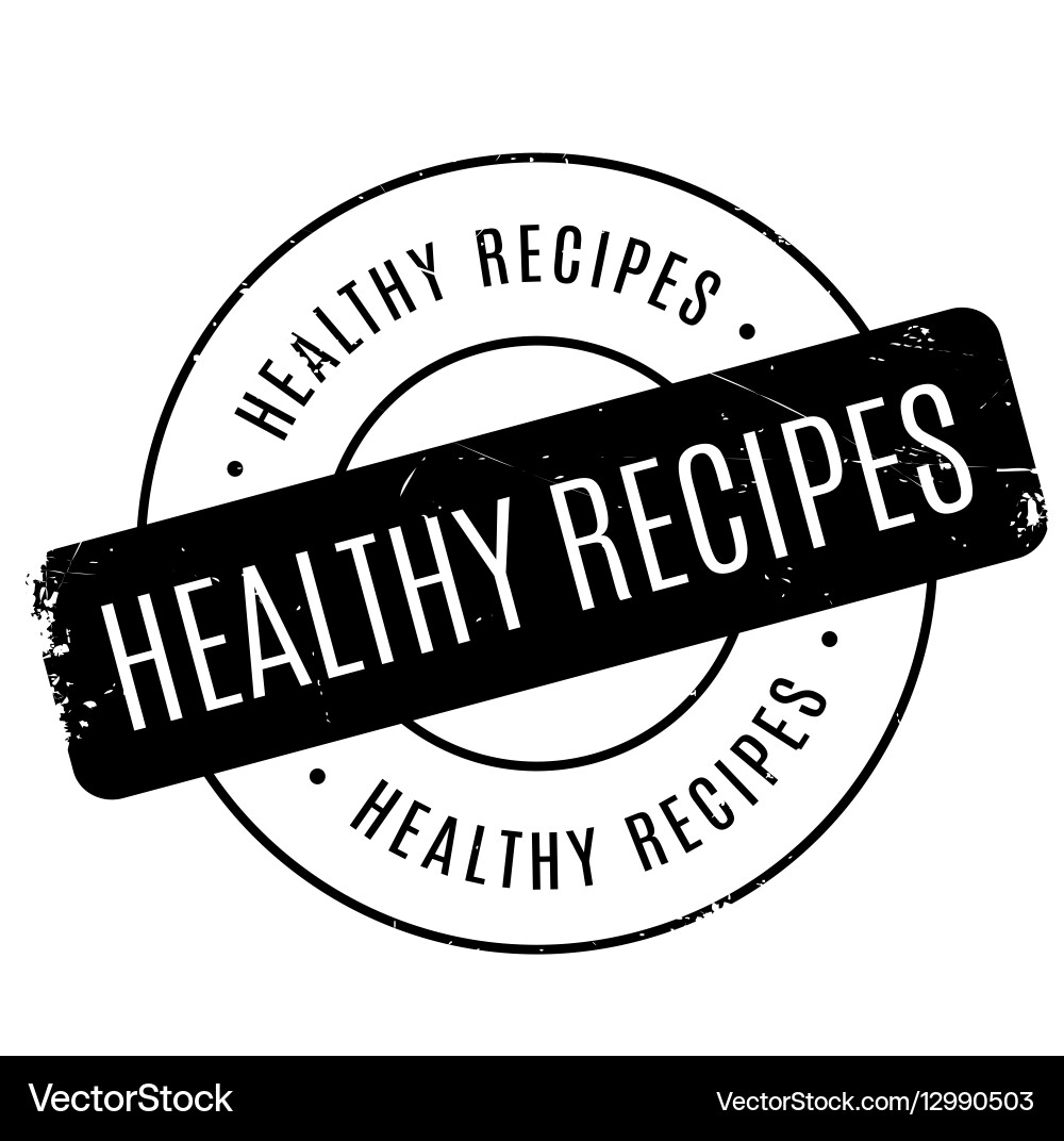 Healthy recipes rubber stamp Royalty Free Vector Image