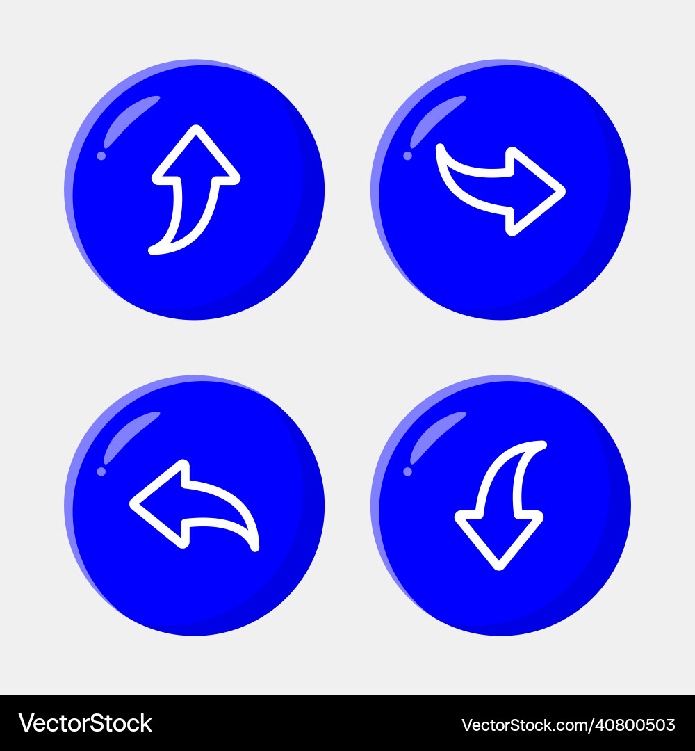 Isometric arrow 3d sign icons set image Royalty Free Vector