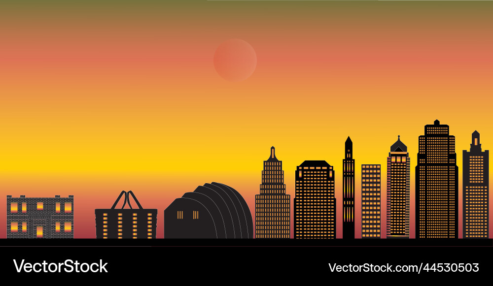 Kansas city skyline Royalty Free Vector Image - VectorStock