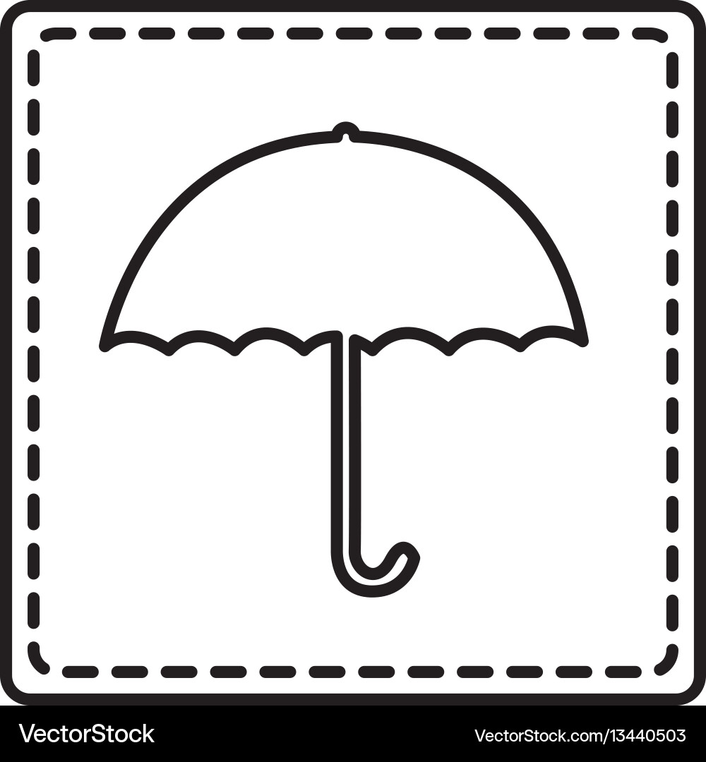 Monochrome contour square and dotted line Vector Image