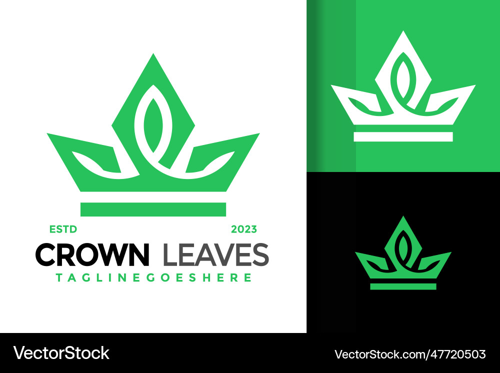 Nature crown leaf logo design symbol icon Vector Image