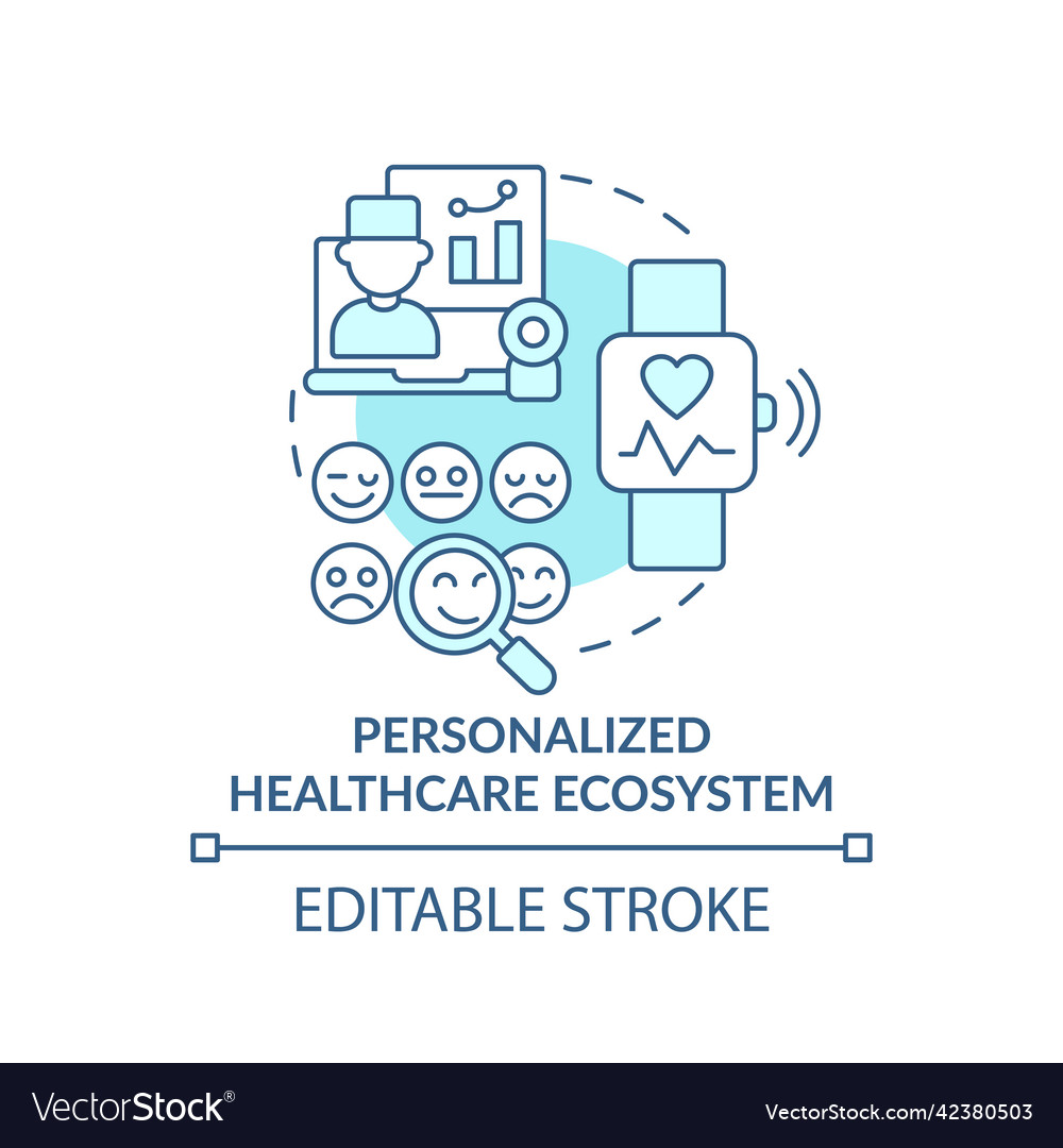 Personalized Healthcare Ecosystem Turquoise Vector Image